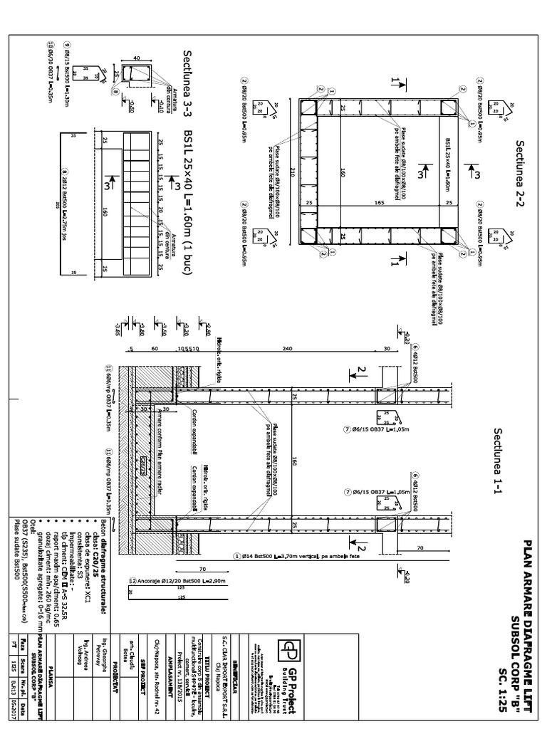 B.R13 (DS2) - Plan Armare Diafragme Lift S (A3-L) | PDF