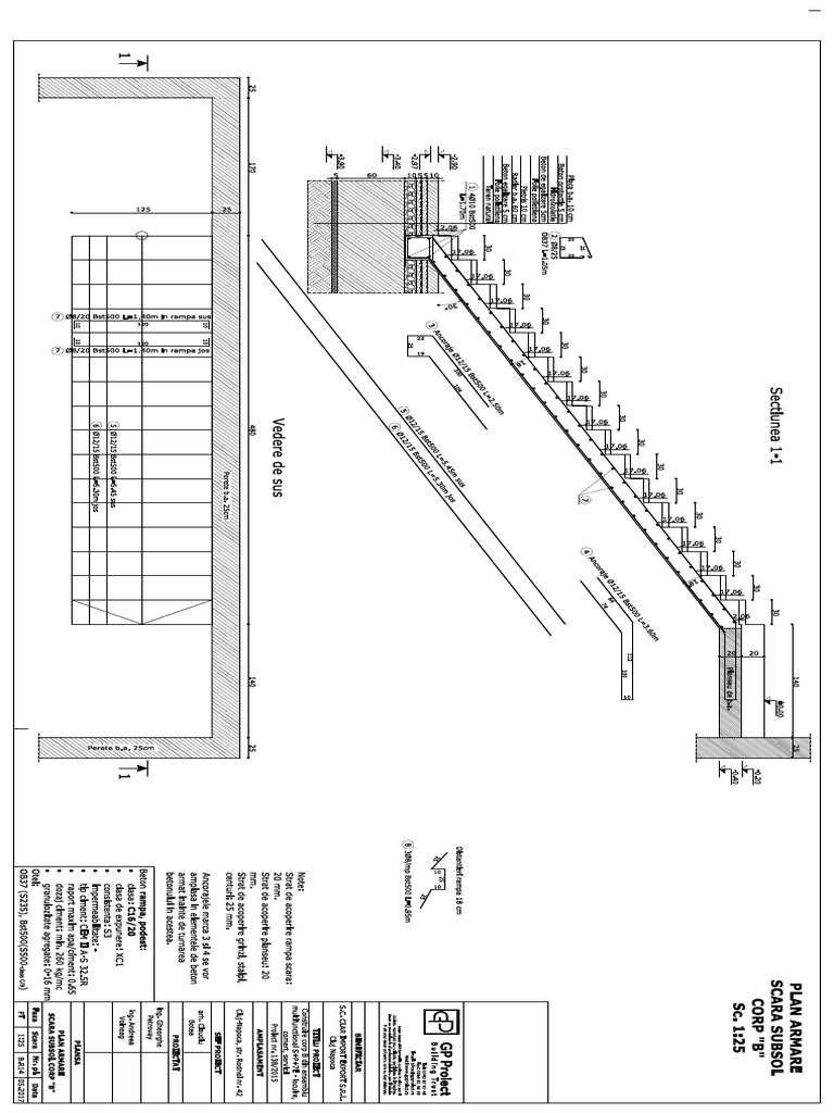 B.R14 - Plan Armare Scara S (A3-550) | PDF