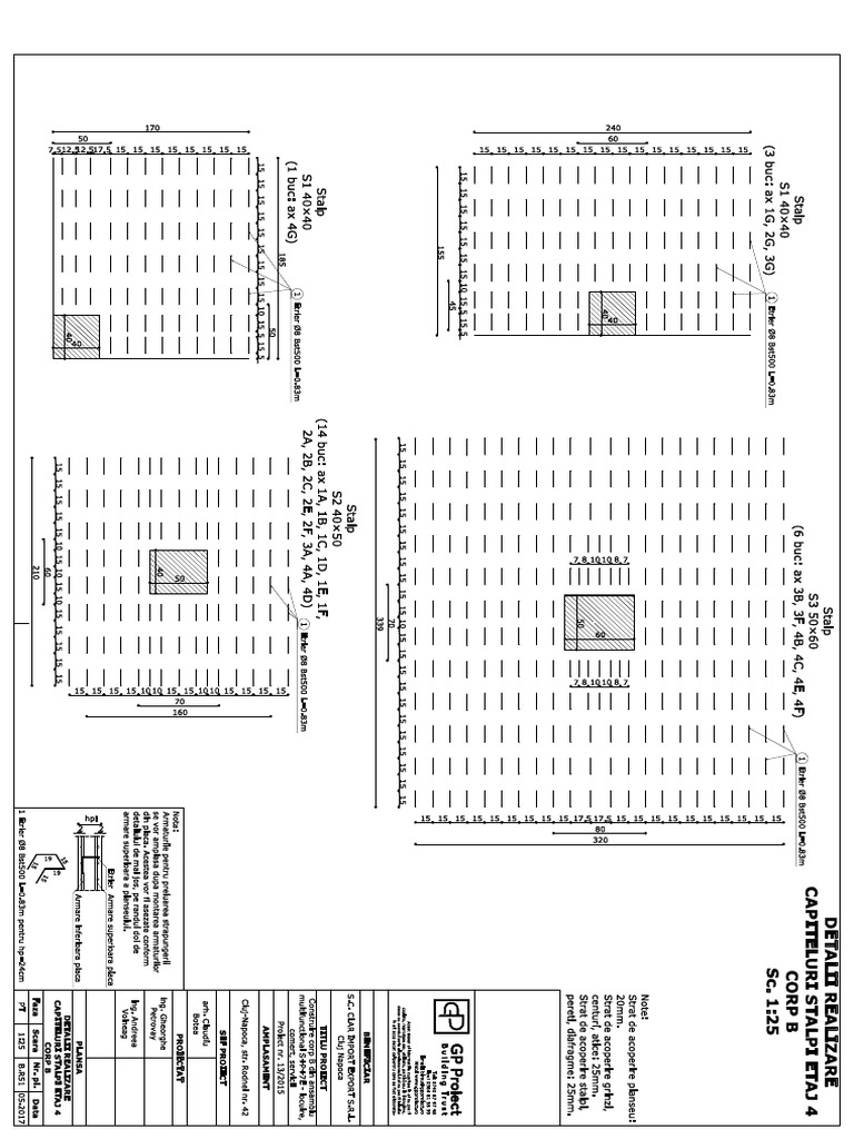B.R51 - Detalii Realizare Capiteluri Stalpi E4 [A3-L] | PDF