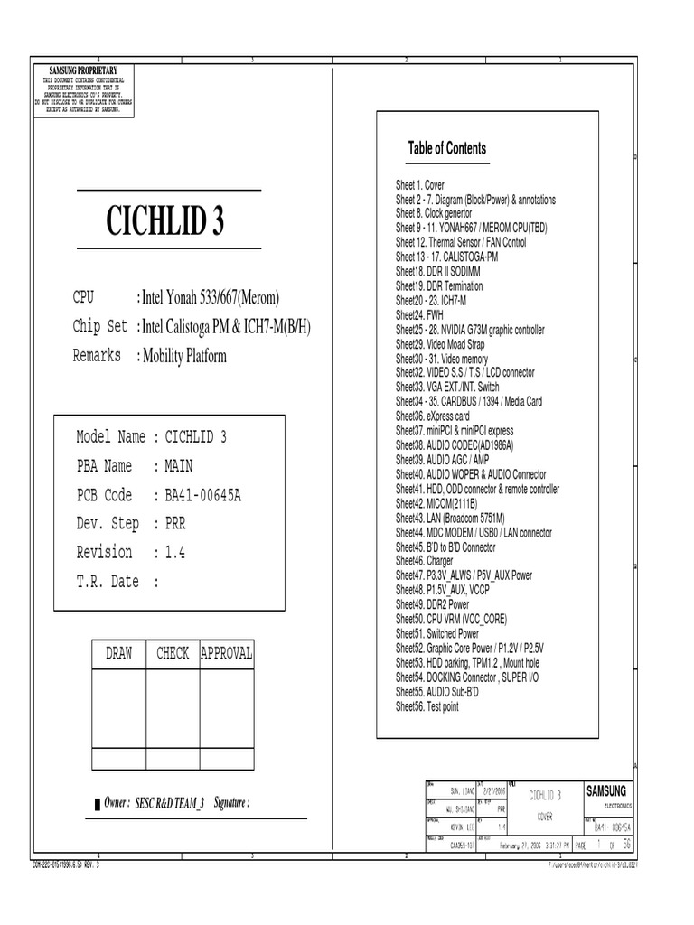 32fb0 Samsung np-m55 Cichlid 3 Rev 1.4 SCH | PDF | Usb | Computer Architecture
