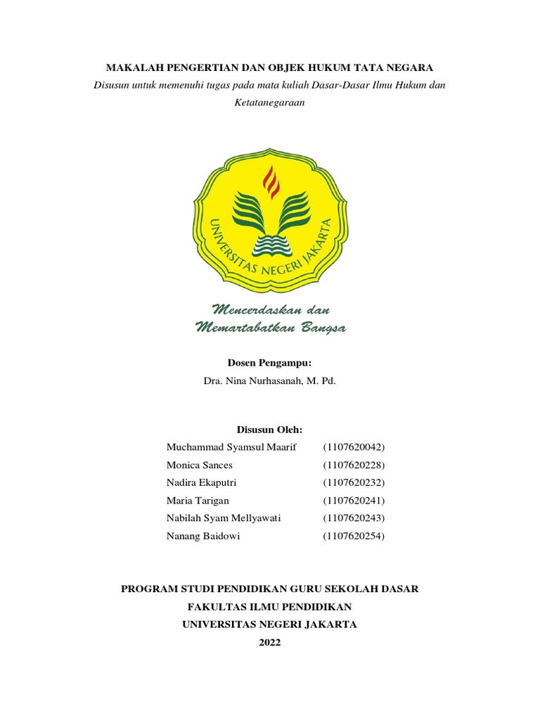 Objek dan Pengertian Hukum Tata Negara | PDF | Hukum