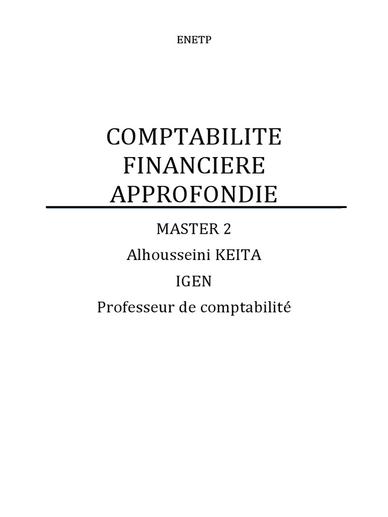 ENETP Compta Appro Mod 1 MASTER | PDF | Normes internationales d'information financière ...