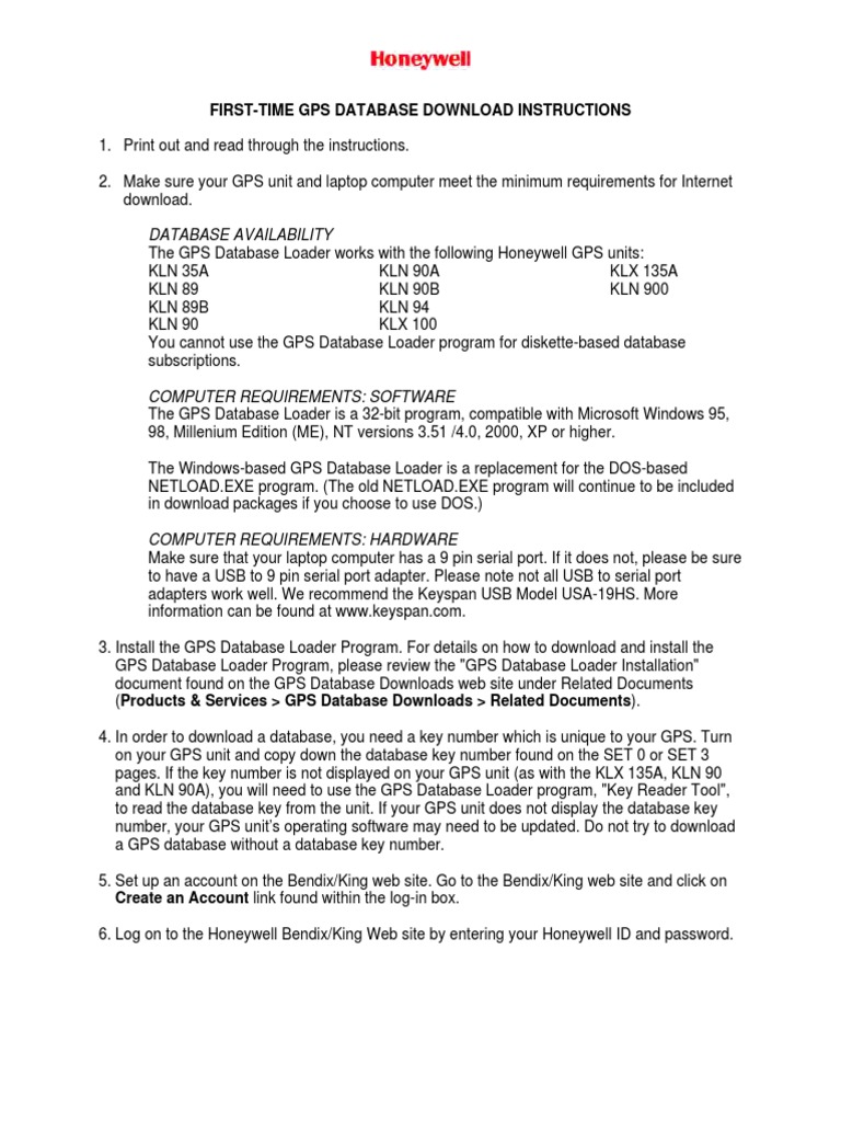 GPS Database Download Guide | PDF | Microsoft Windows | Software ...