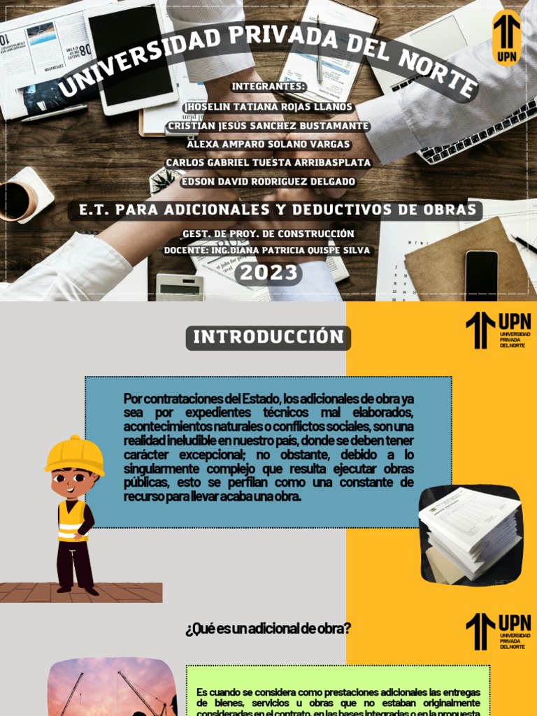 E.T. para Adicionales y Deductivos de Obras - Grupo N°05 | PDF | Presupuesto | Gobierno
