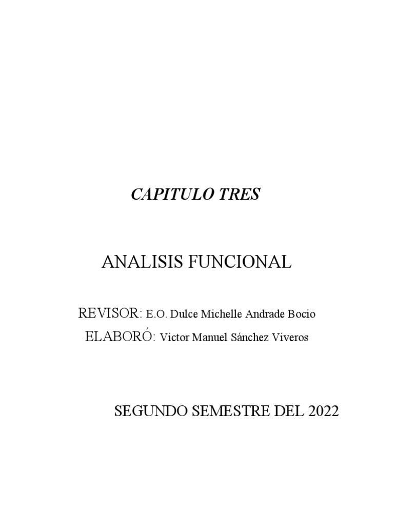 CAPITULO TRES Analisis Funcional | PDF