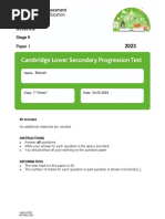 Science Lower Secondary Past Paper Exams P1 and P2 | PDF