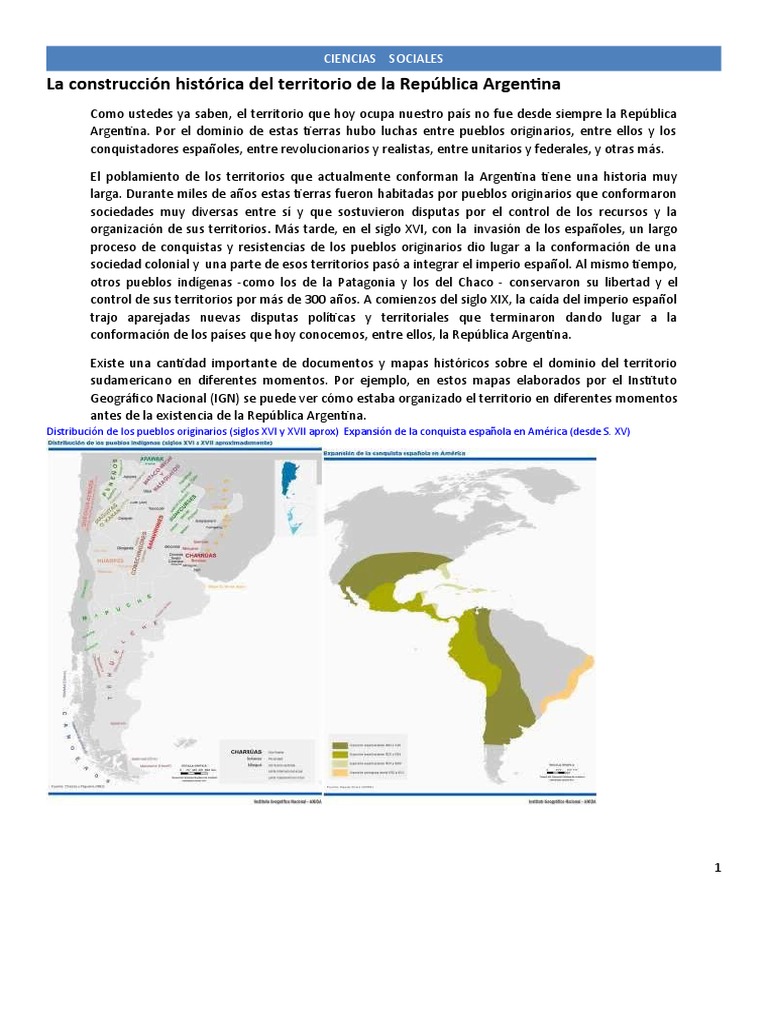 Construcción histórica del territorio argentino | PDF | Argentina ...