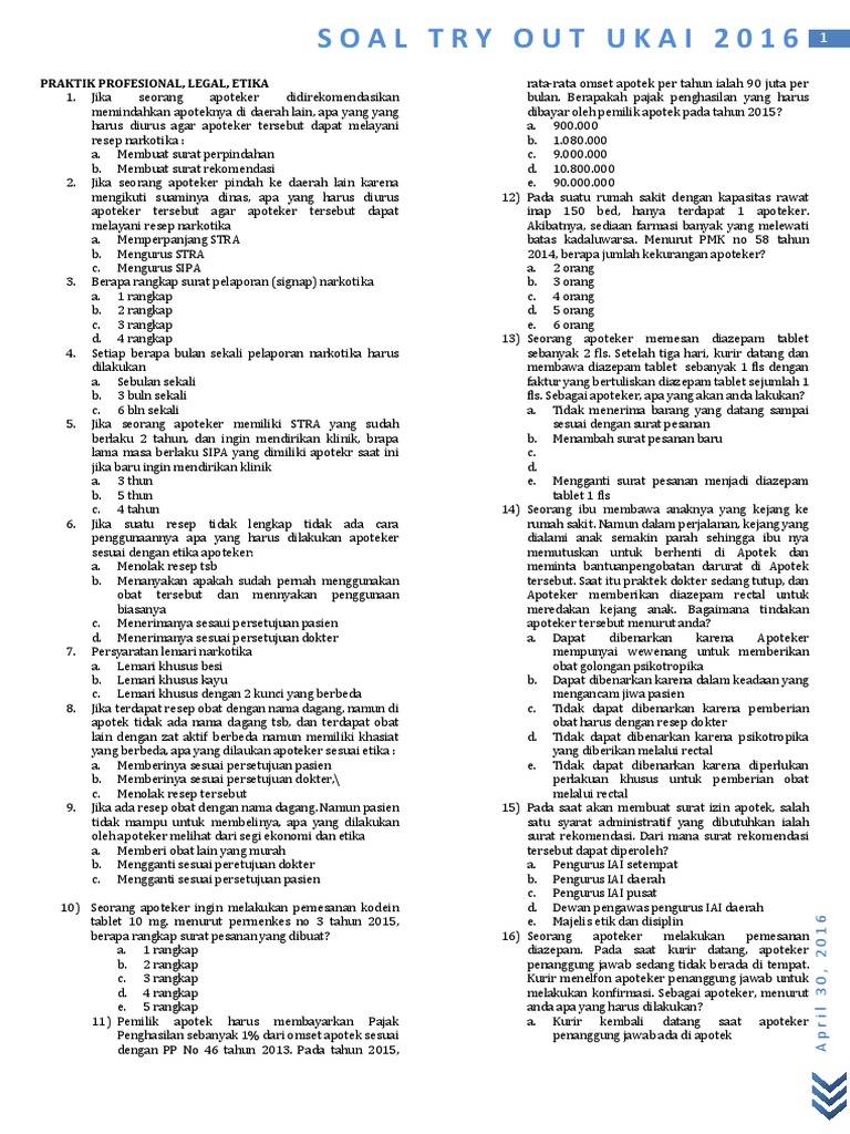 Soal To Ukai Universitas Indonesia PDF | PDF