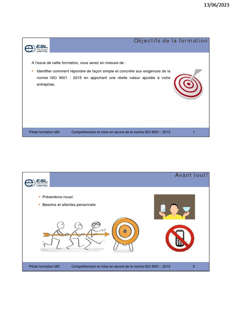 Formation ISO 9001:2015 et Approche Risque | PDF | Système de ...