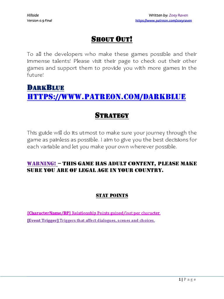 Hillside v0.9 Final Walkthrough | PDF