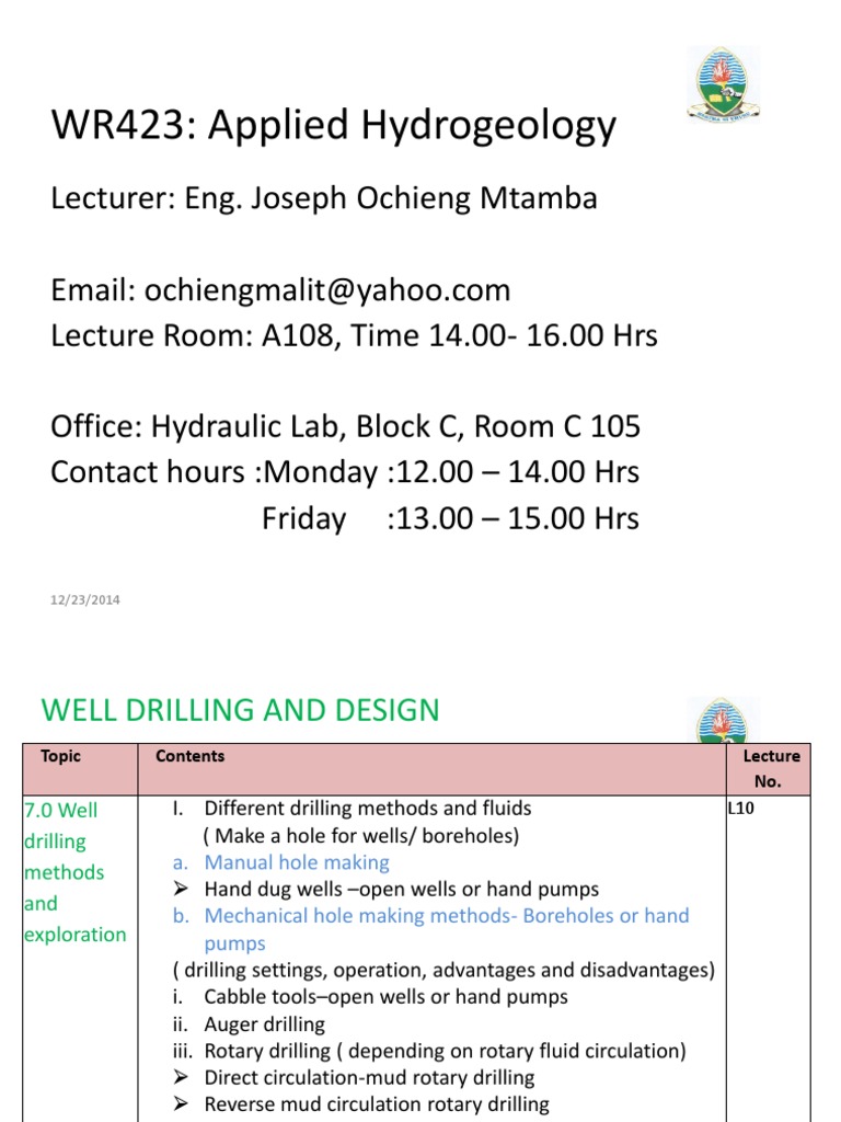 Lecture 7 - Well Drilling and Design | PDF | Casing (Borehole) | Oil Well