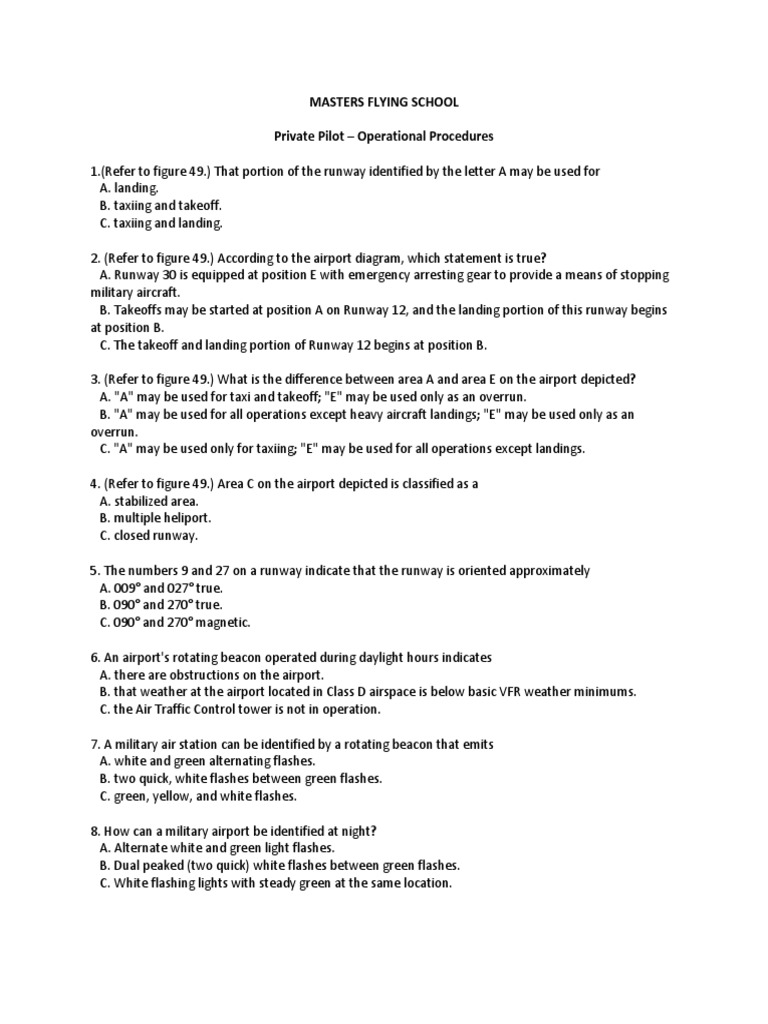 PPL Operational Procedures | PDF | Airport | Air Traffic Control