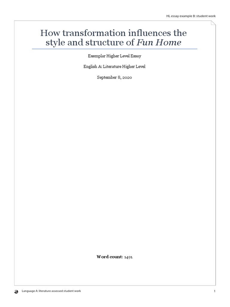 Lit HL Essay Example B en | PDF