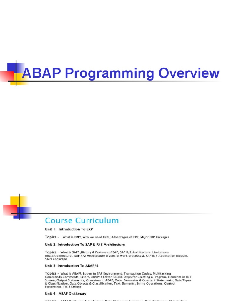 SAP ABAP Intro Training - Powerpoint | Download Free PDF | Software Engineering | Data ...