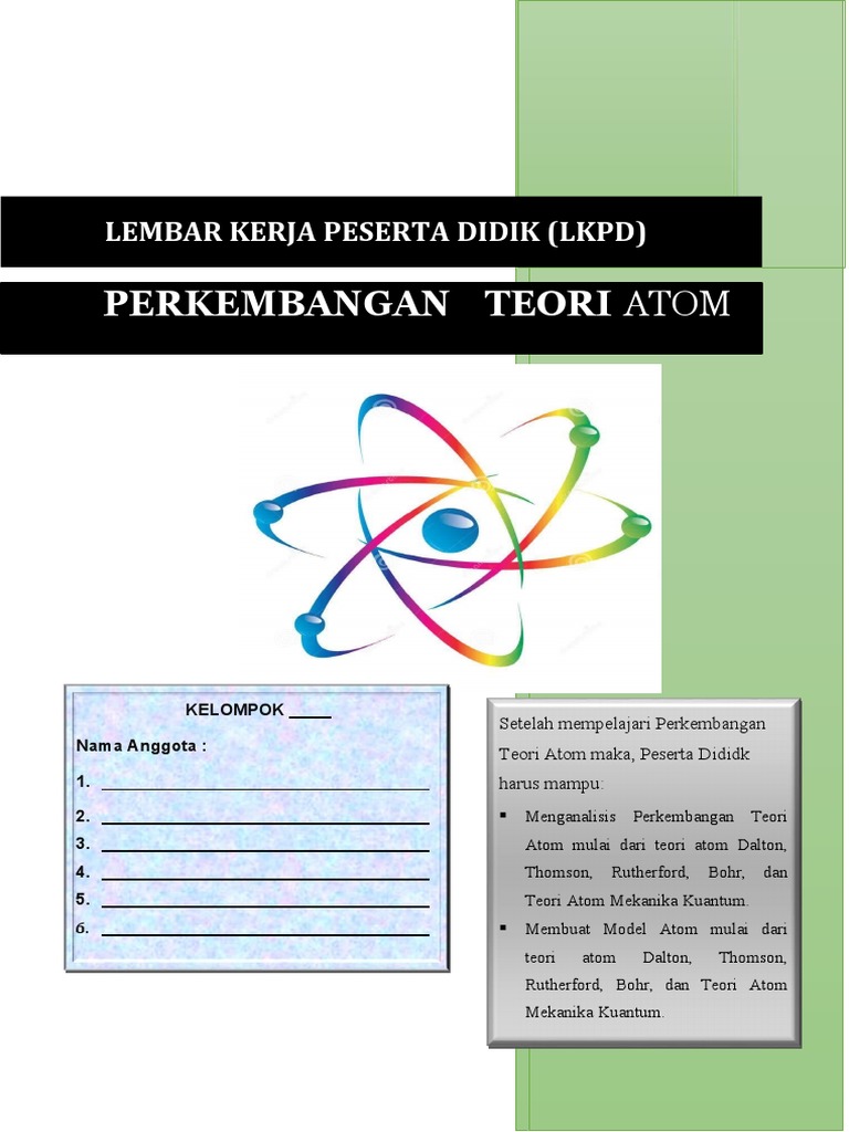 LKPD Teori Atom 3D | PDF | Sains & Matematika