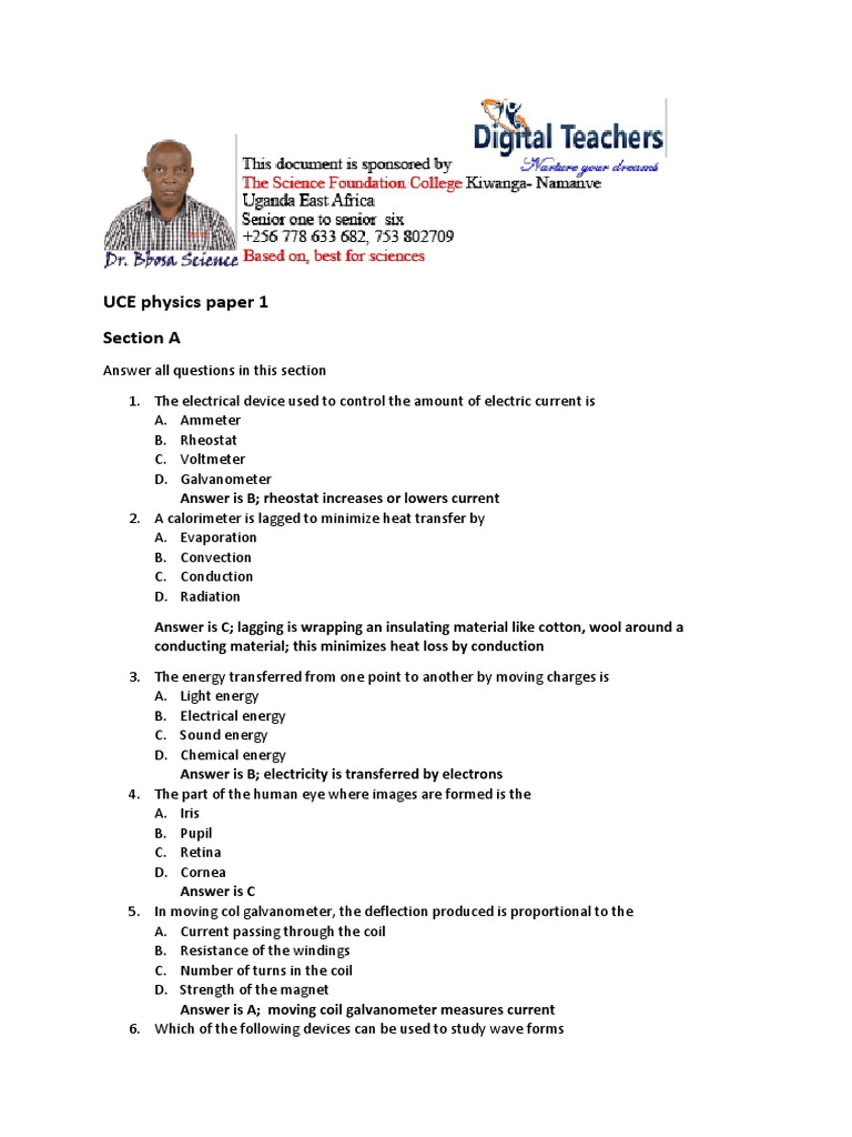 No. 1 UCE-Physics - Paper-1 | PDF | Heat Transfer | Transformer