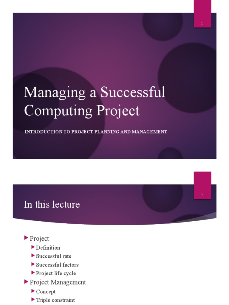 L01 - IntroProject Management - Update | PDF | Project Management | Risk