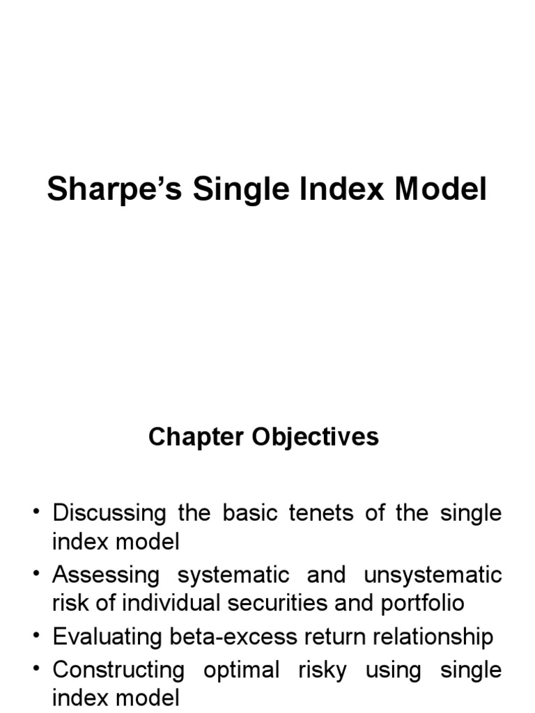 Sharpe Single Index Model | PDF | Beta (Finance) | Stock Market Index