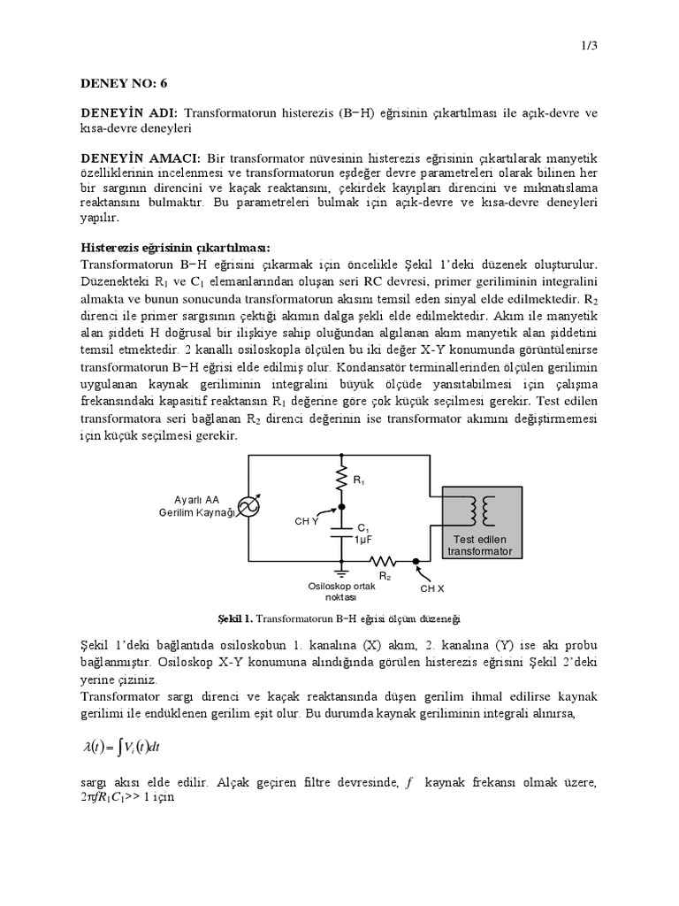 Ee315 Trafo Deney 6 Web | PDF