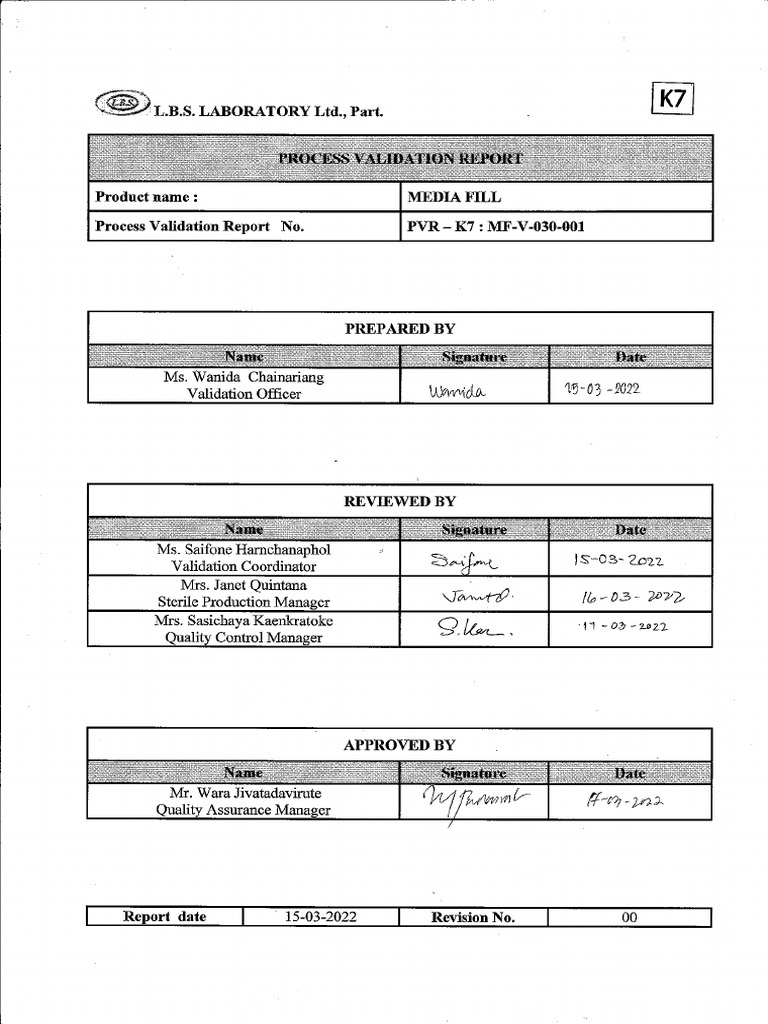 PVR Media Fill - MFV030-001 - WC-SH - 14-06-23 | PDF | Staphylococcus ...