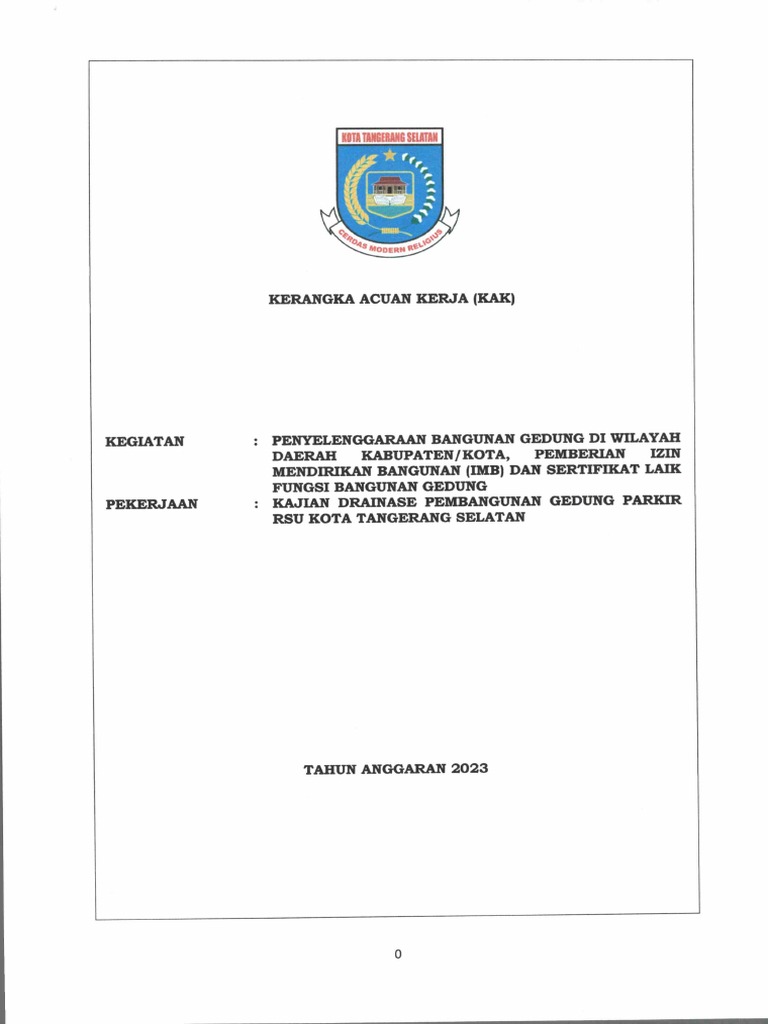 Contoh Kak Drainase | PDF