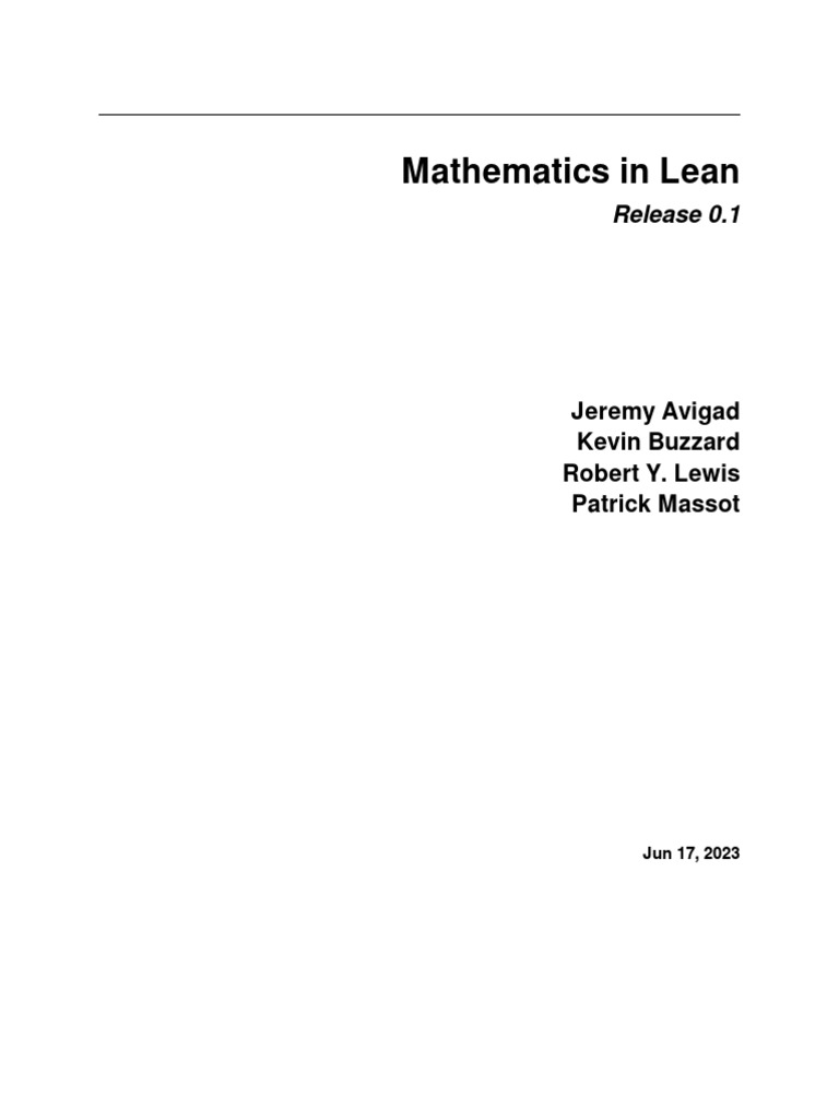 Mathematics in Lean | PDF | Ring (Mathematics) | Numbers