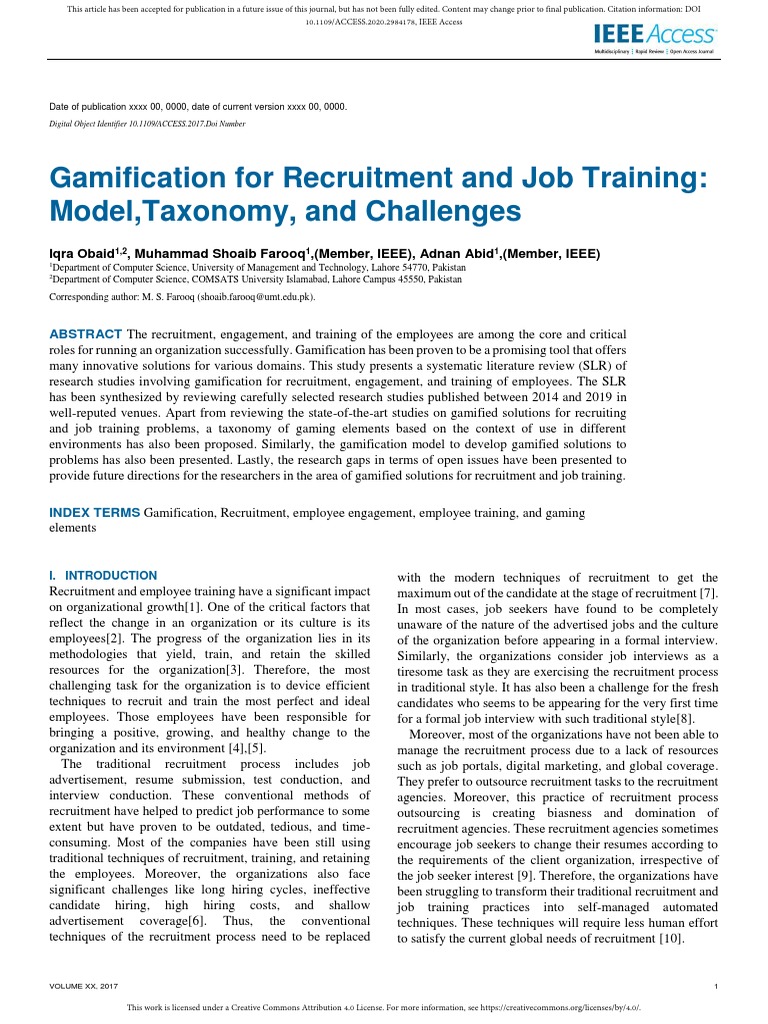 Gamification For Recruitment and Job Training Mode | PDF | Recruitment ...