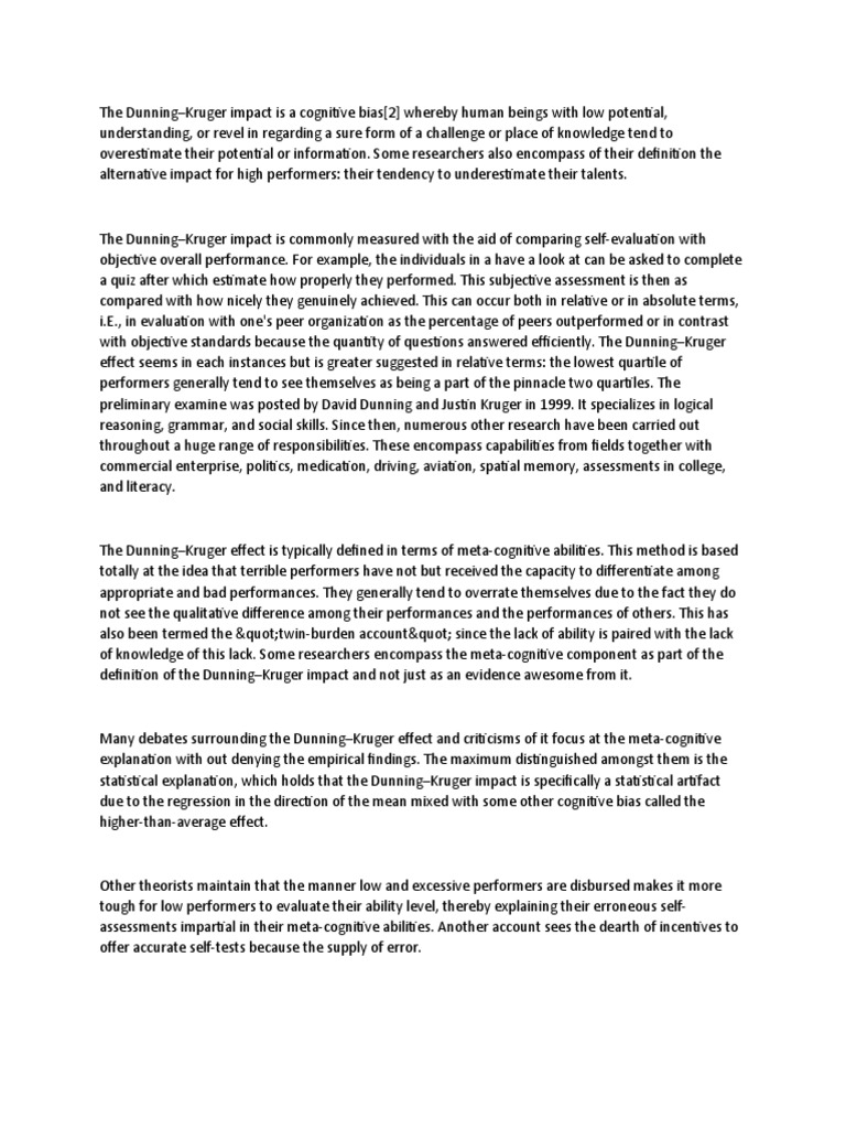 Dunning Kruger Effect | PDF | Behavioural Sciences | Cognition