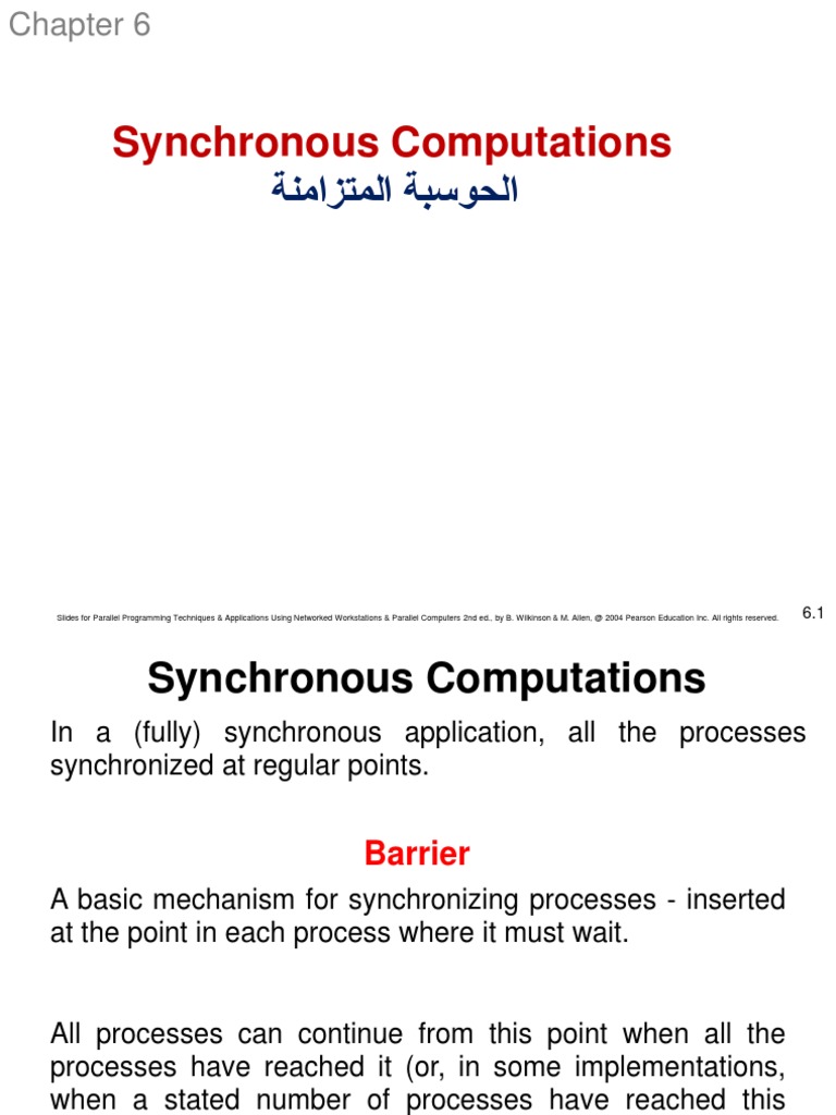 Ch6 Synchronization | PDF | Parallel Computing | Message Passing Interface Ch6 Synchronization | PDF | Parallel Computing | Message Passing Interface