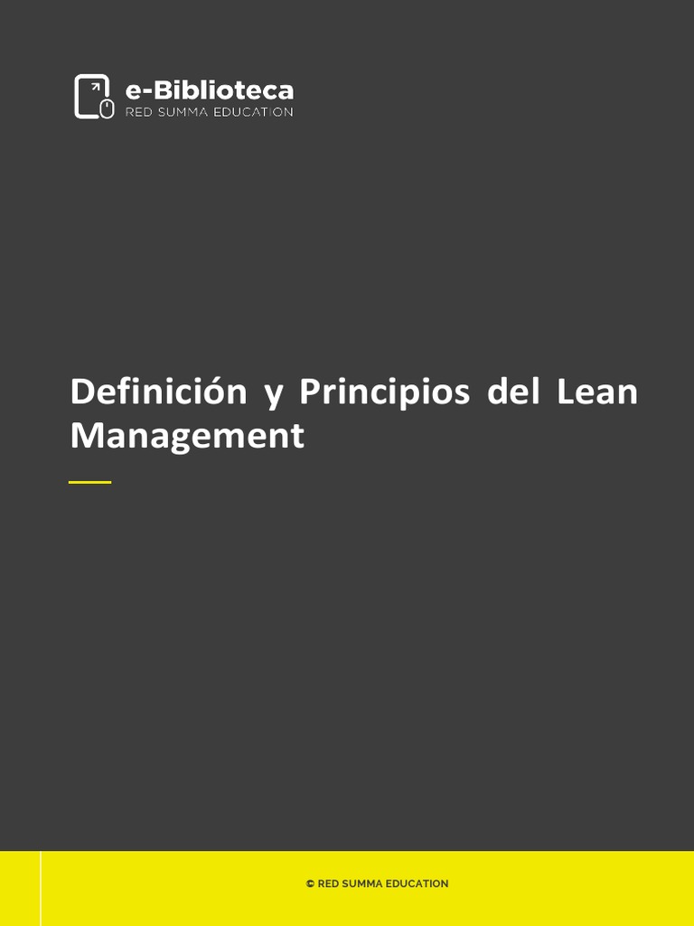 Clase6 - pdf1 Definicion y Principios Del Lean Management | PDF | Lean Manufacturing | Calidad ...