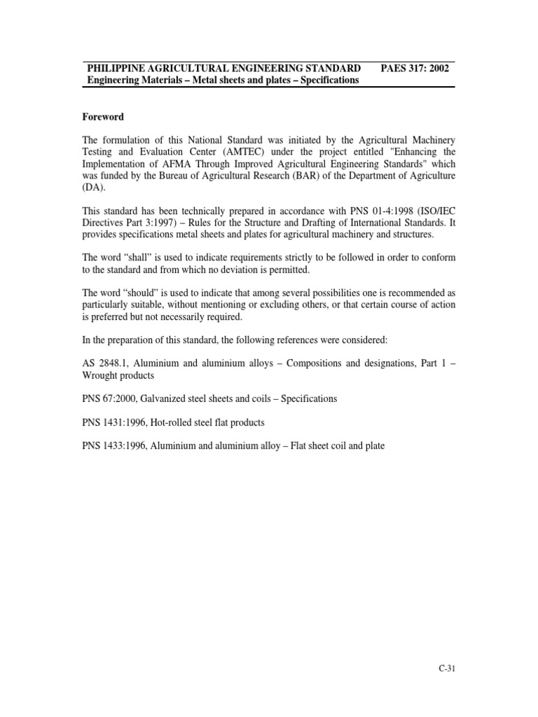 PAES 317-Metal Sheets _ Plates | PDF | Sheet Metal | Steel