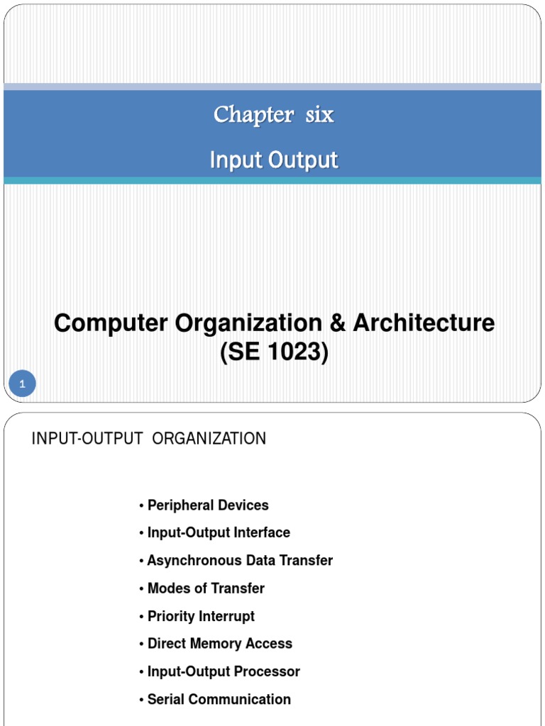 CH 8 Input-Output | PDF | Input/Output | Computer Data Storage CH 8 Input-Output | PDF | Input/Output | Computer Data Storage