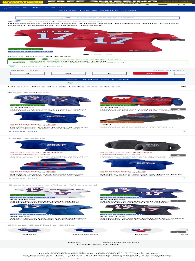 Women's Nike Josh Allen Red Buffalo Bills Color Rush Legend Player ...