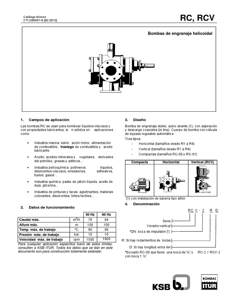 RC, RCV: 1. Campos de Aplicación 3. Diseño | PDF | Rodamiento (Mecánico) | Engranaje
