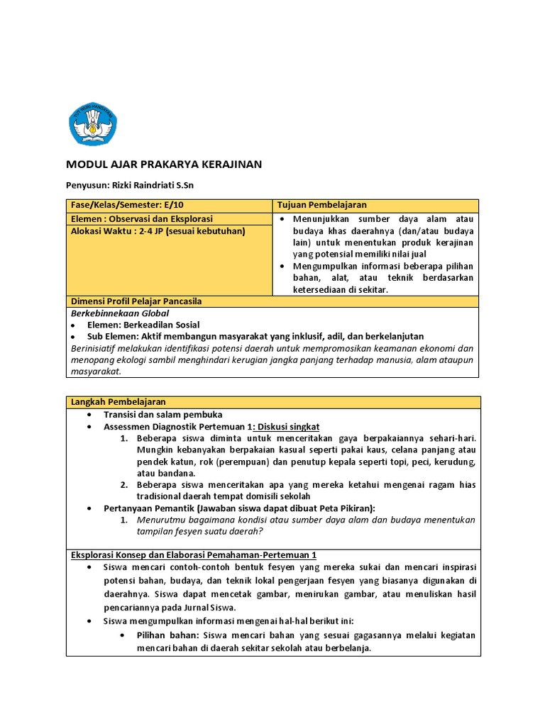 A Contoh Modul Ajar | PDF | Kajian Bahasa Asing