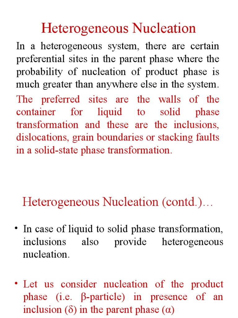 Heterogeneous Nucleation | PDF | Nucleation | Freezing