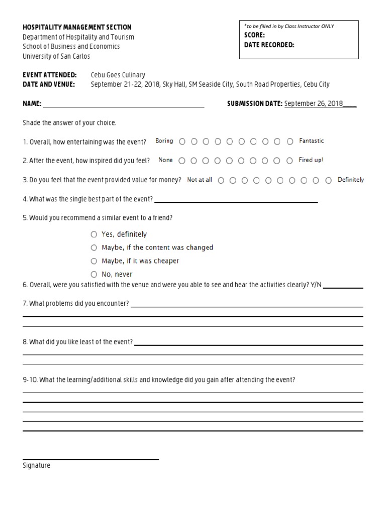 Assignment 3. CGC Feedback Form | PDF