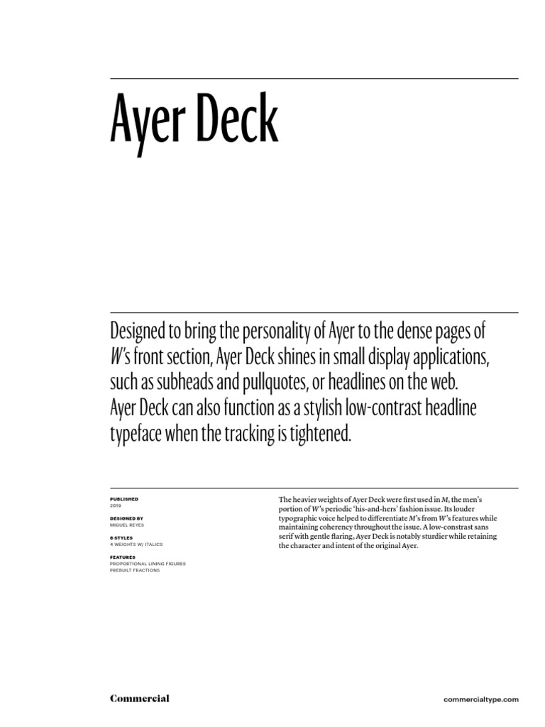 Ayer Deck Typeface Overview | PDF | Letter Case | Writing