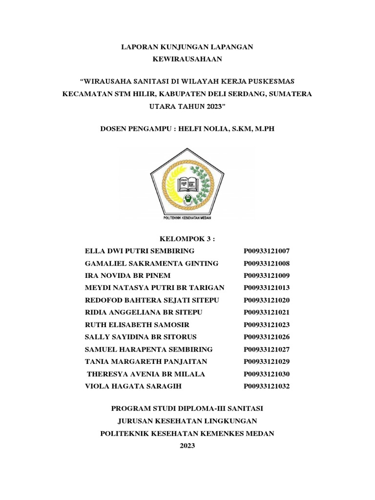 Kel.3 - Laporan Kunjungan Lapangan Kewirausahaan | PDF