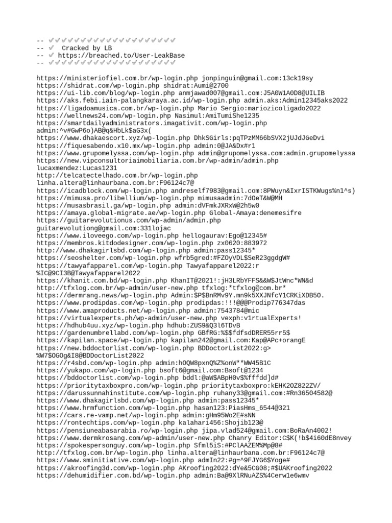 Exposed WordPress Login Credentials | PDF