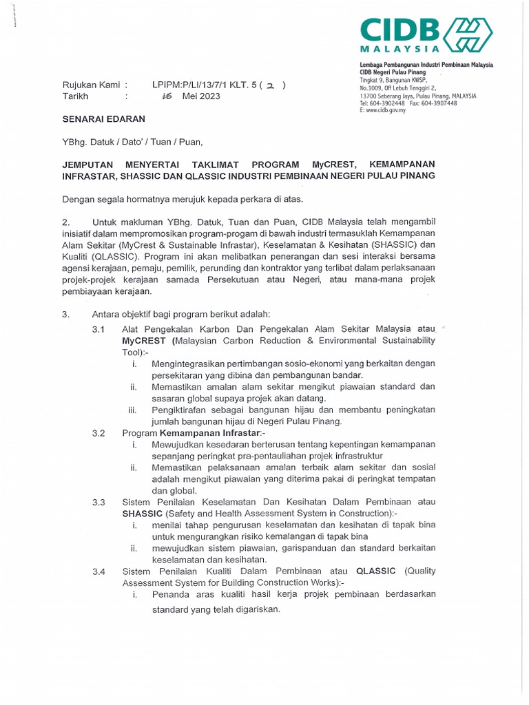 Cidb - Jemputan Agensi | PDF