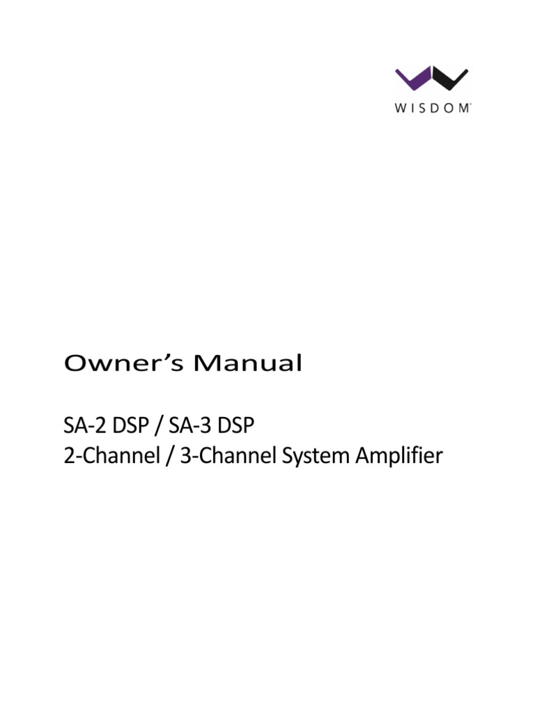 SA-2/SA-3 DSP Amplifier Manual | PDF