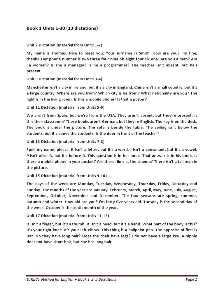 Books 1 2 3 Dictations | PDF | Language Arts & Discipline | Foreign Language Studies