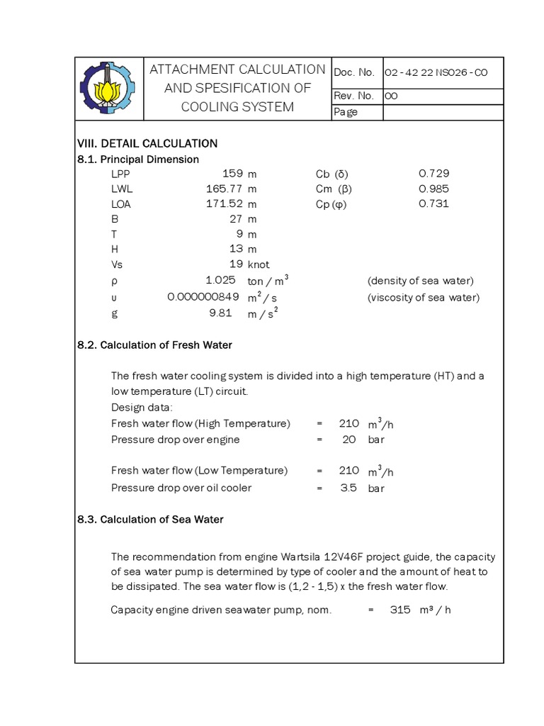Attachment Calculation and Spesification of Cooling System | Download Free PDF | Pump | Pipe ...