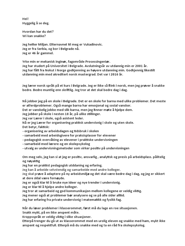 Jeg Kan Å Arbeide Selvstendig Og Samarbeide Med Andre Kolleger. Jeg ...