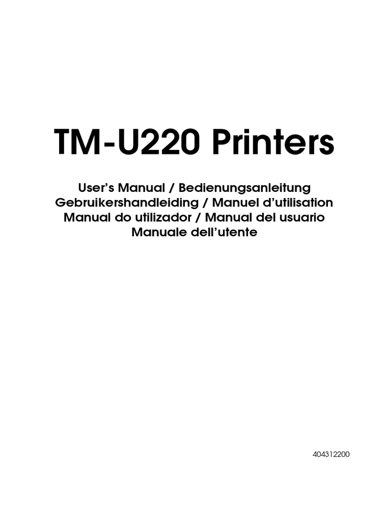 TM-U220 Printer Manual: DIP Switches | PDF | Printer (Computing ...