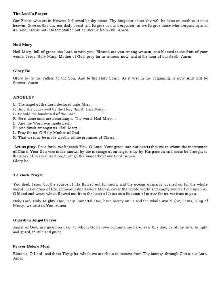 Prayers | PDF | Lord's Prayer | Systematic Theology