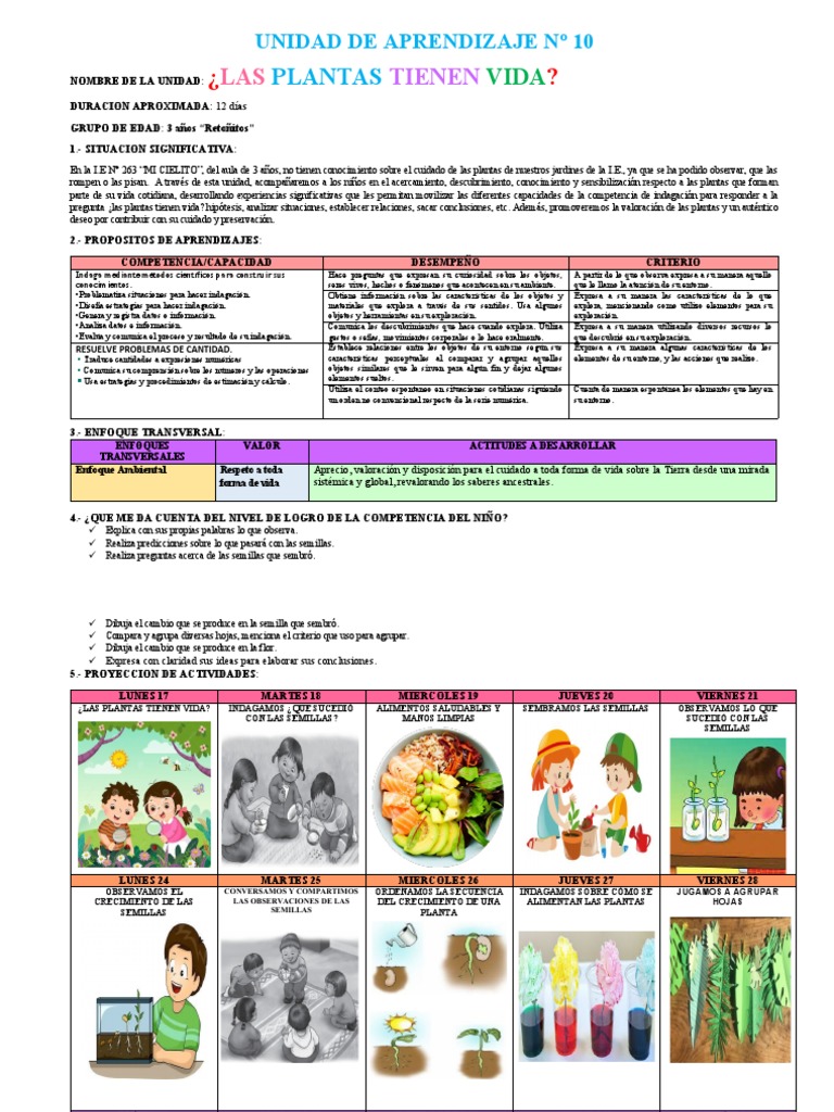 Unidad de Aprendizaje Octubre | PDF | Aprendizaje | Educación de la primera infancia