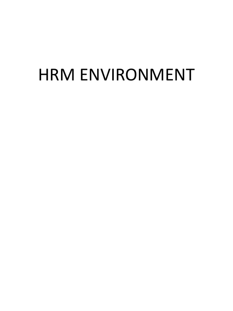HRM Internal and External Environment | PDF