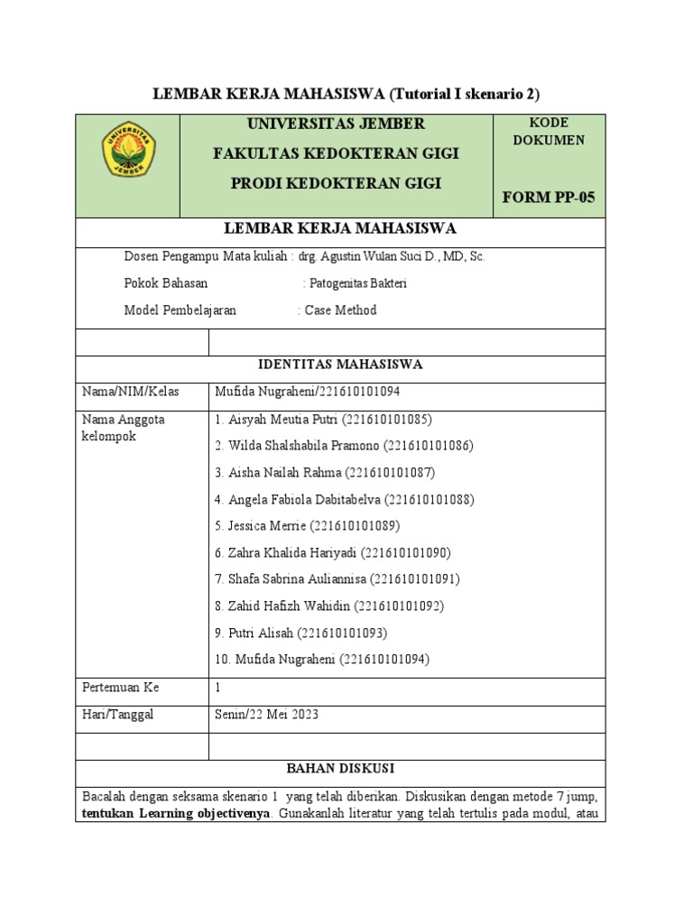 2.1 LKM (Tutorial I, Skenario 2) | PDF | Kesehatan Holistik | Sains & Matematika
